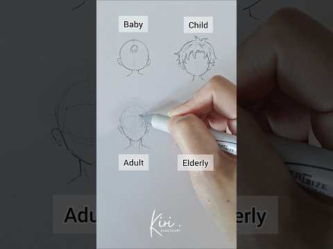 How to draw anime boy hair - baby vs child vs adult vs elderly #howtodrawanime #draw #animetutorial