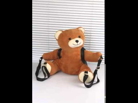 Cute Teddy bear plush backpack.avi