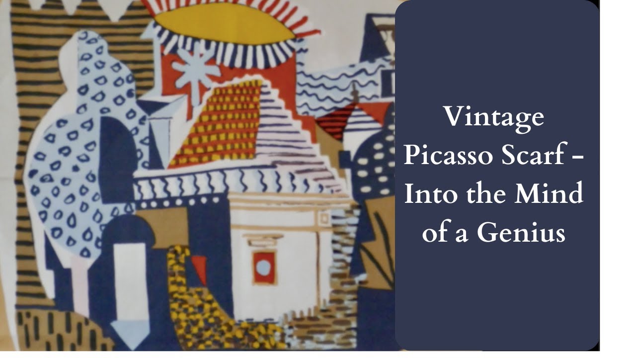 Vintage Picasso Scarf -- Juan les Pins on silk