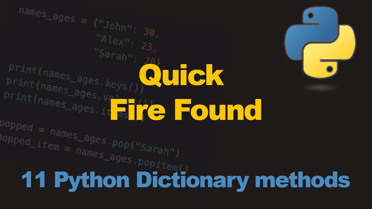Every Python Dictionary Method in 5 Minutes.