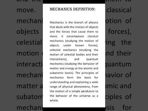 Mechanics definition #definition #mechanic #mechanical #write