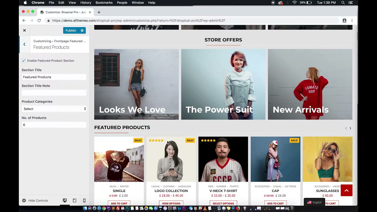 Shopical Pro: Frontpage Overview