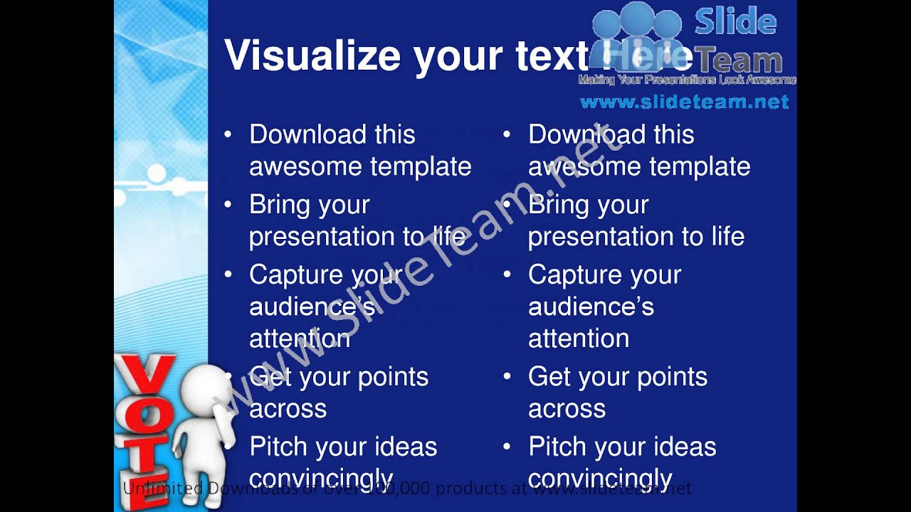 Man Standing Beside The Vote Election PowerPoint Templates ppt Themes 0912 Slides Backgrounds