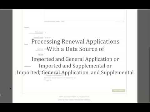 Processing Renewal Management Module Applications