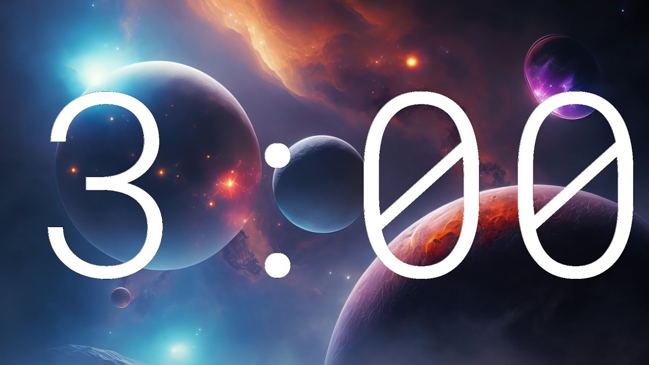 3 minutes Countdown Timer - Space Scene