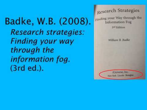 Citing a Book in APA Format