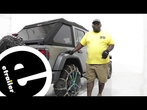 etrailer | Set up: Titan Chain Alloy Tire Chains w Cams on a 2023 Jeep Wrangler Unlimited
