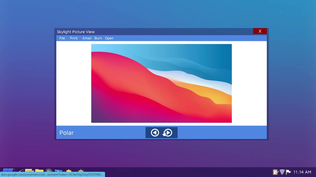 Showing a google slide OS