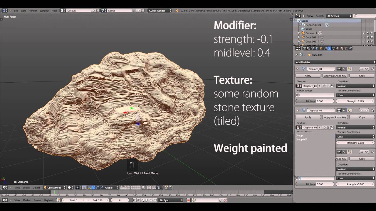 TIP - Modeling Stones with the Displace Modifier
