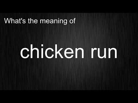 What's the meaning of "chicken run", How to pronounce chicken run?