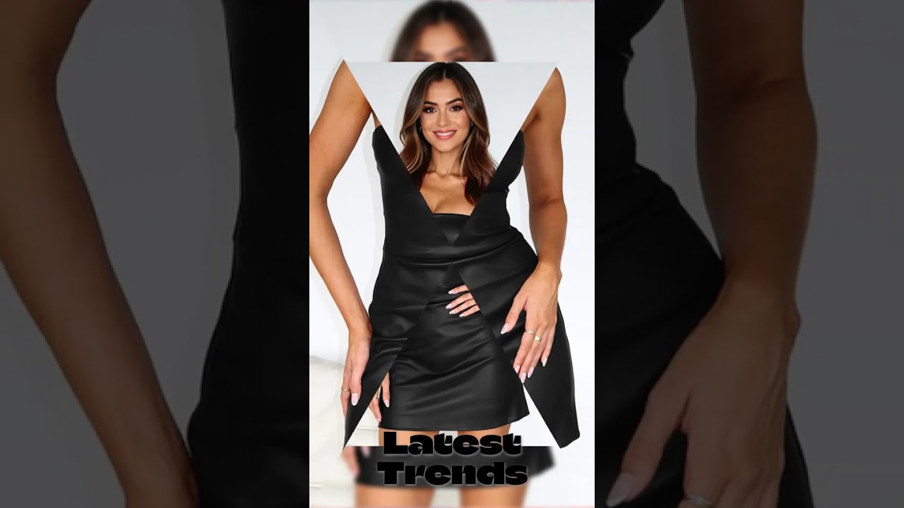 Solid Color Leather Tube Mini Dress
