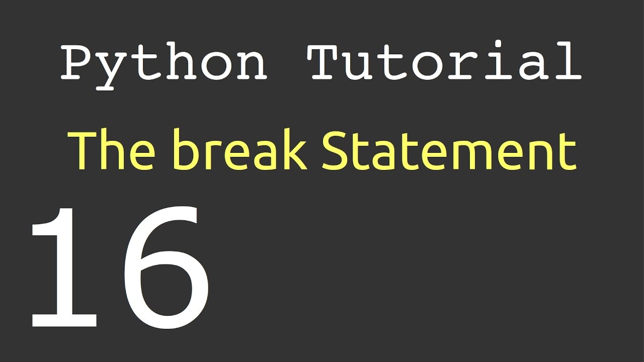 The break Statement : Python Tutorial #16