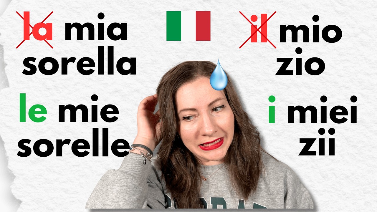 Italian Possessive Adjectives (mio, tuo, suo, nostro, vostro, loro ...