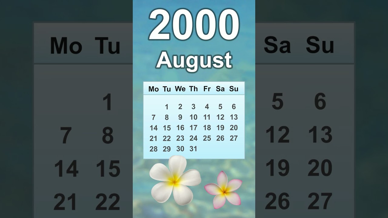 August 2000 Calendar