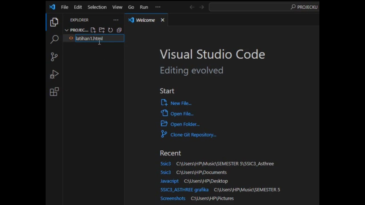 cara untu membuat project baru di visual studio code#web #visualstudiocode #projectaaru