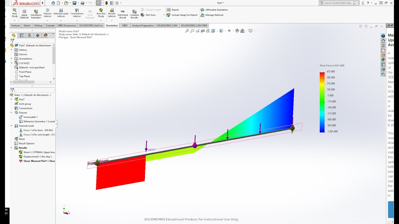 SolidWorks 2020 Beam Analysis Tutorial