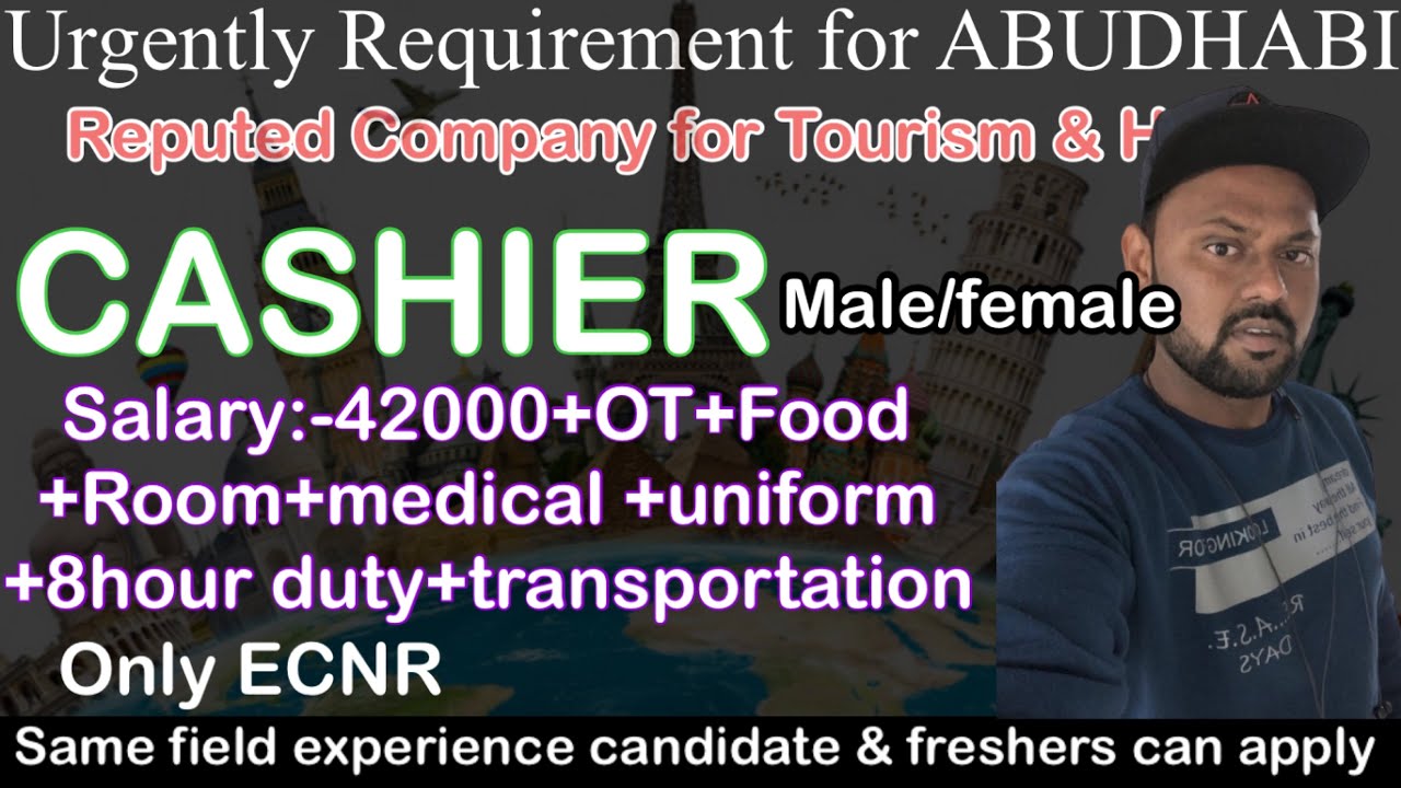 Urgent requirements for ABUDHABI ￼- UAE 🇦🇪,it’s reputed company of tourism & hotel