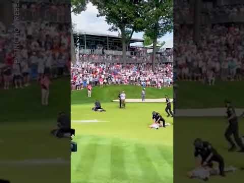 Protesters disrupted play at the PGA Travelers Championship #shorts