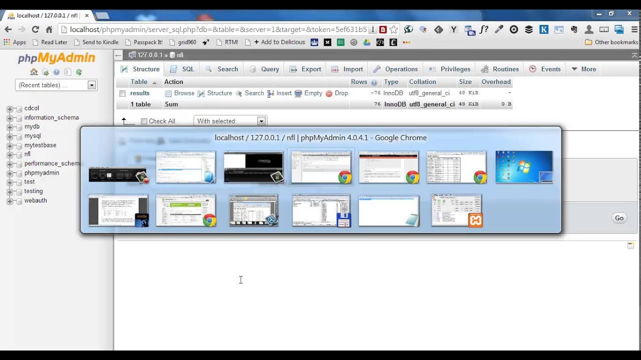 Testing your SQL in PHPMyAdmin