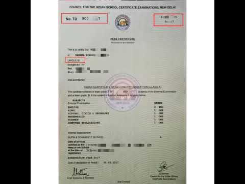 Certificate no. and Roll no. on ICSE class X Matriculation Certificate #upsssc pet 2021 form filling
