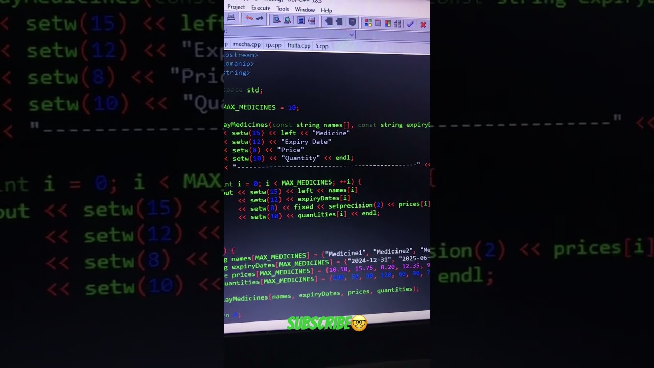 medics in c++ IDE dev c++#codingtime #cppprogramming #codinglife