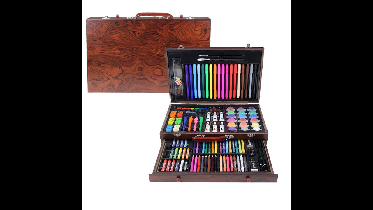 wooden box package art drawing painting set