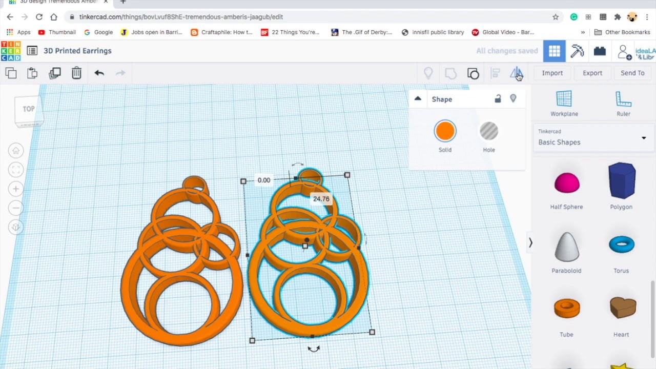 Tinkershop Tutorial: 3D Printed Earrings