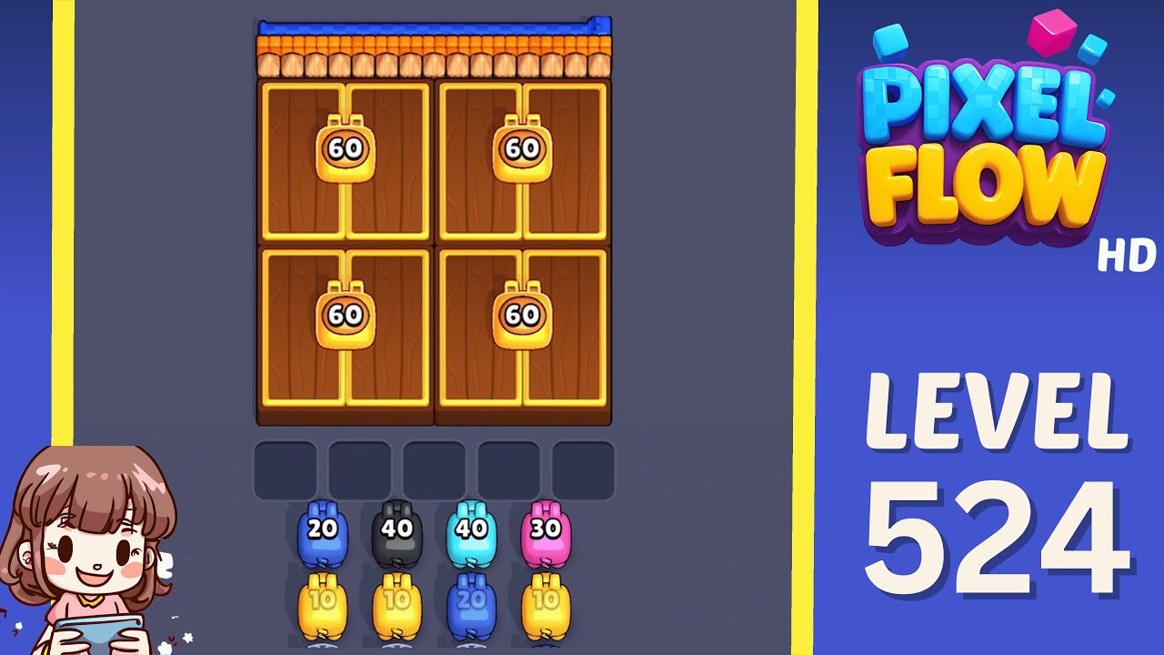 Pixel Flow Level 524 Solution Walkthrough