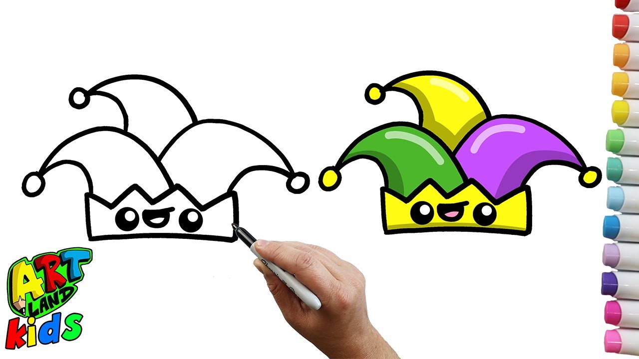 How to Draw a Jester Hat for kids!!!