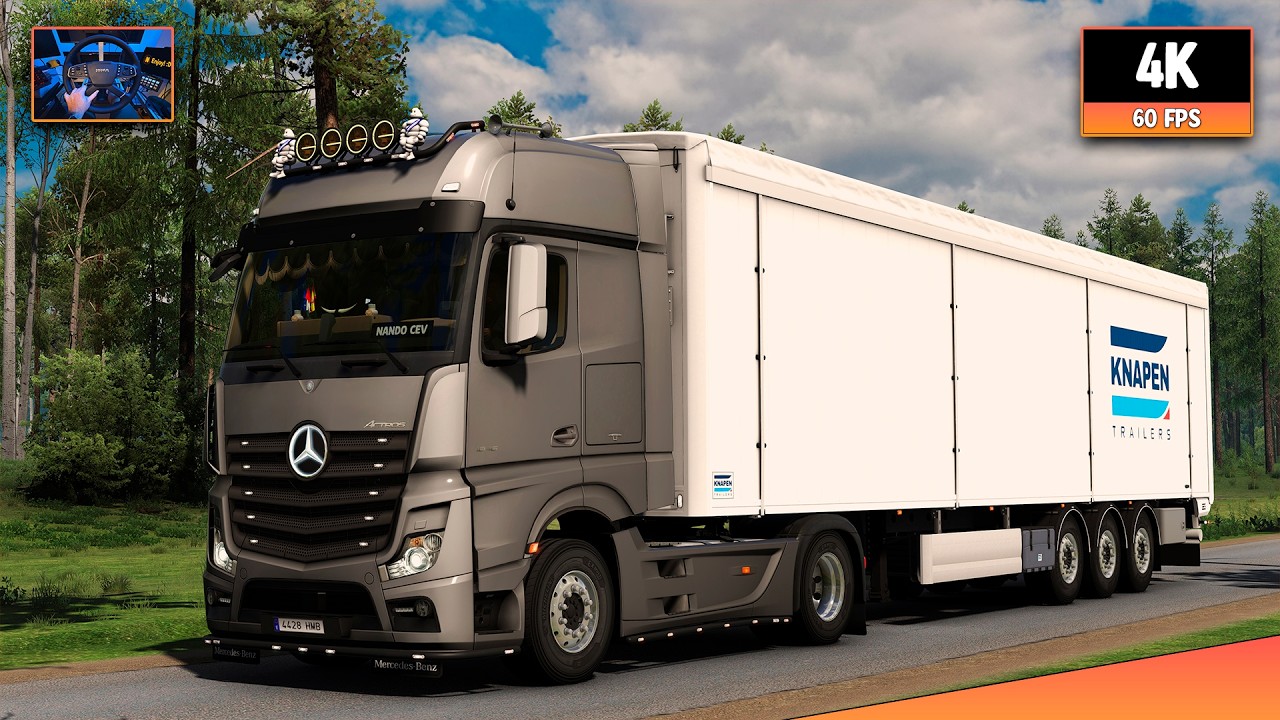Mercedes Actros MP4 1846 | Kotka - Tampere | ETS2 1.59 4K Gameplay + Wheel Cam