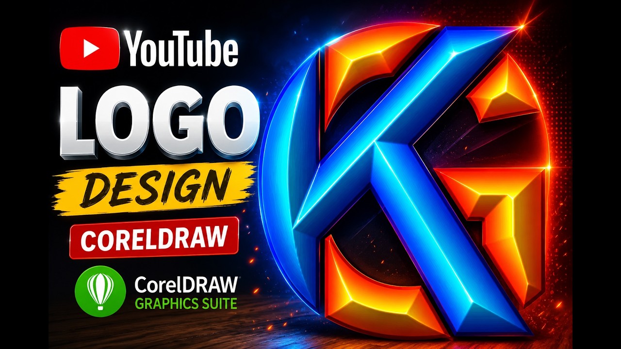 🔥 3D KG Letter Logo Design in CorelDRAW | Amazing Graphic Design Tutorial 🚀