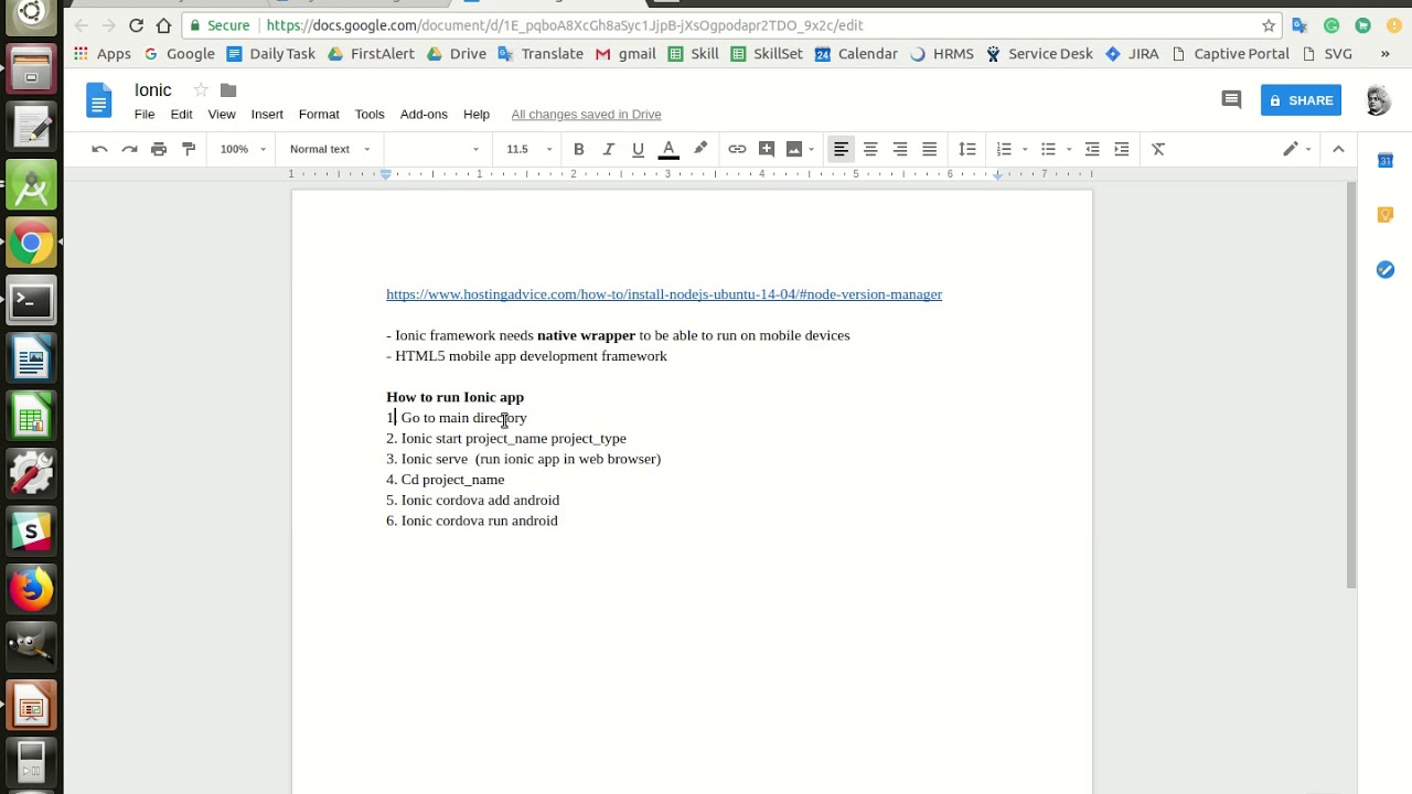 How to run ionic app in Ubuntu