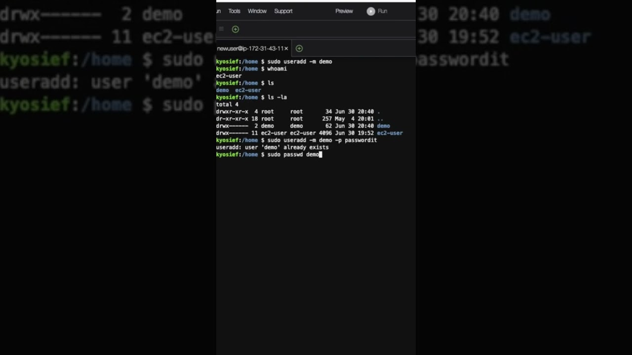 Creating user and group in linux system