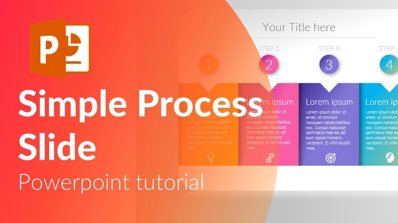 Animated 4 step process slide. Powerpoint tricks