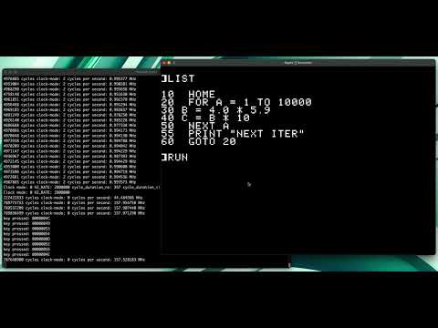 Demonstrating clock rate toggling on GSSquared