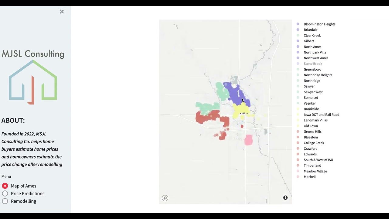 Ames Housing Map GIS Tool (NYC Data Science Academy Machine Learning Project)
