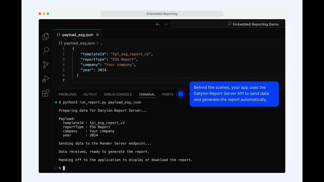 Datylon Embedded Reporting Demo