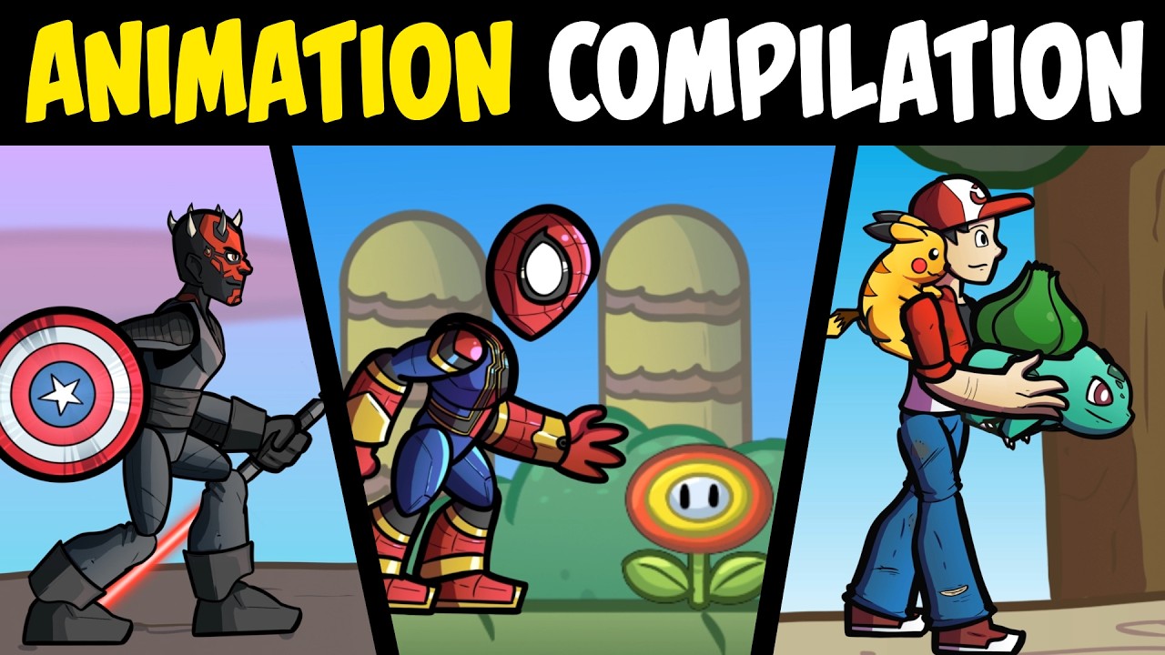 7 Animated Fights & Adventures (Includes: Green Lantern, Spider-man, Pokemon, & More!)