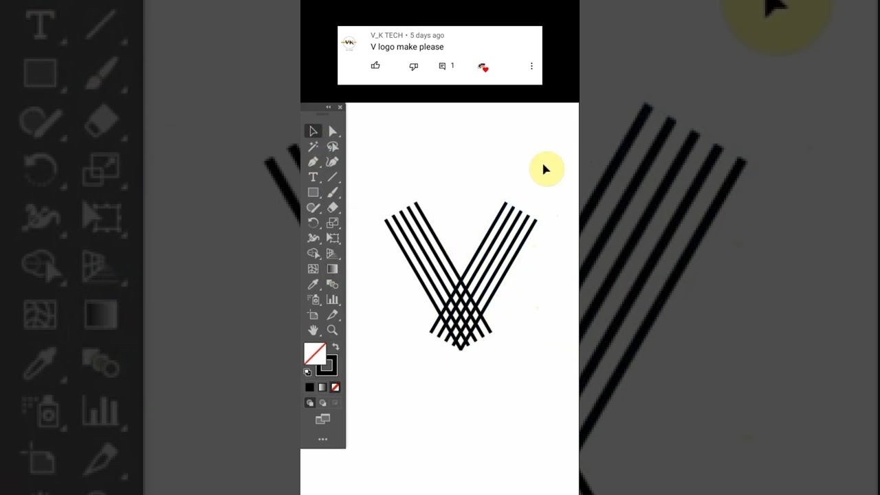 V letter minimal logo Design #adobeillustrator