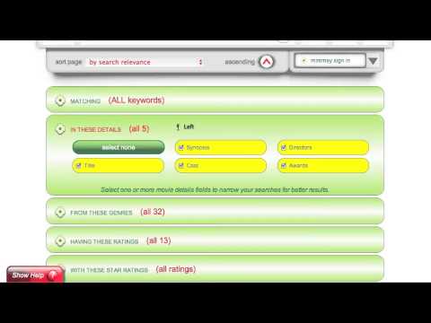 Performing advanced searches of the Netflix Streaming Movie library on Mimmsy.com