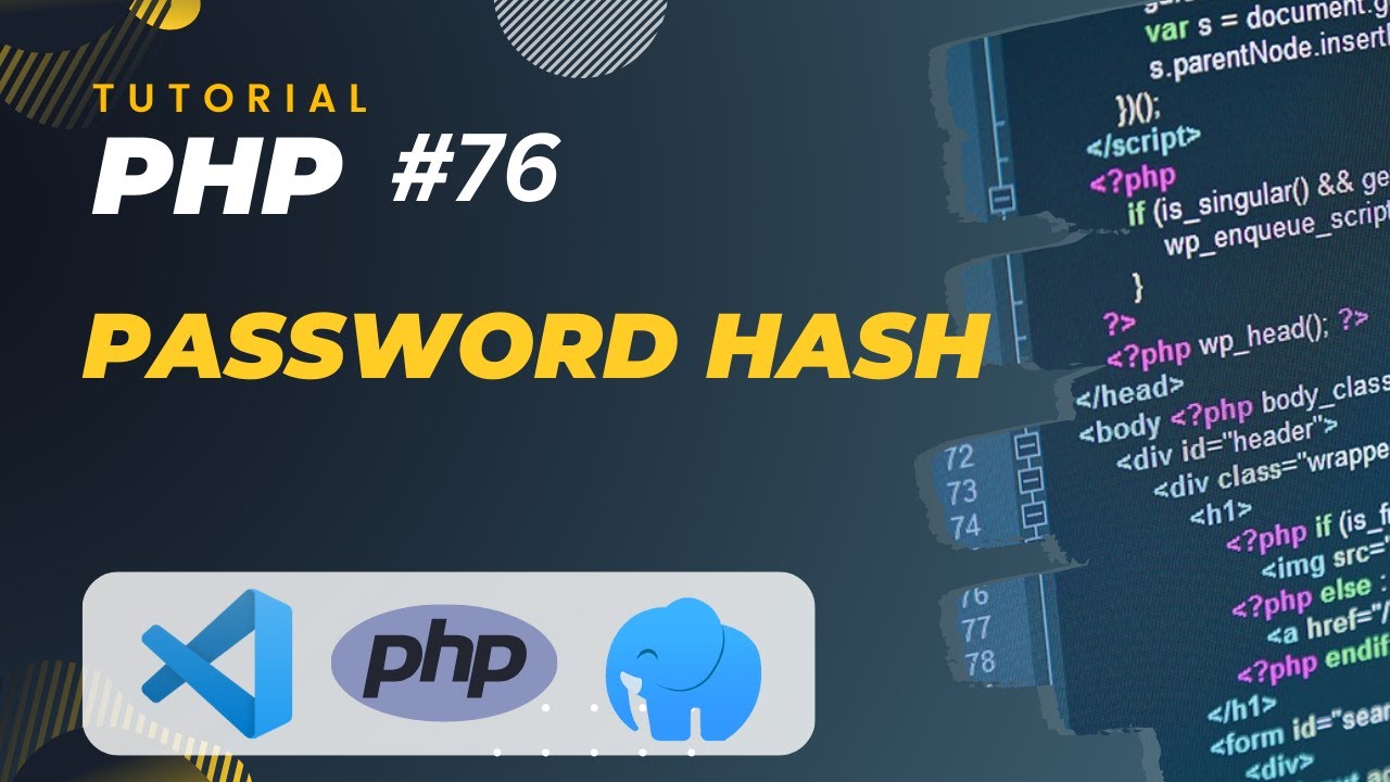 PHP TUTORIAL #76 PASSWORD HASH