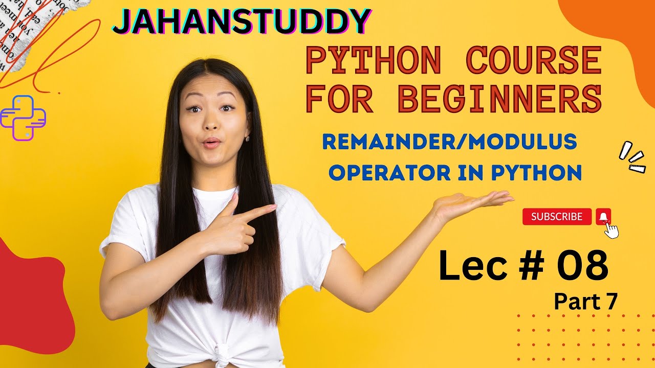 lec 8 P 7| Modulus Operator in Python | Remainder operator in Python |How to use remainder in Python