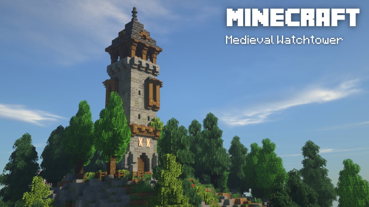 Minecraft: How to Build a Medieval Watchtower | Step-by-Step Tutorial ...