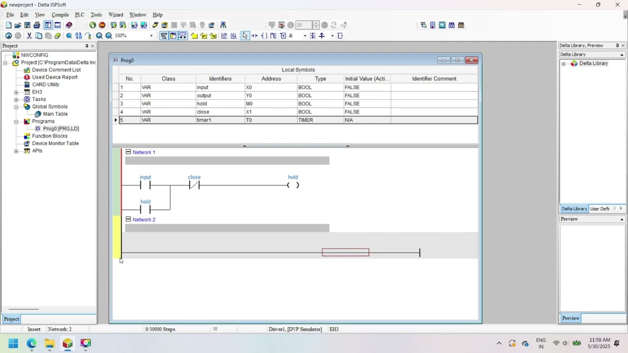Delta PLC Programming Tutorial: How to Start a New Project in ISPSoft Step-by-Step with simulation