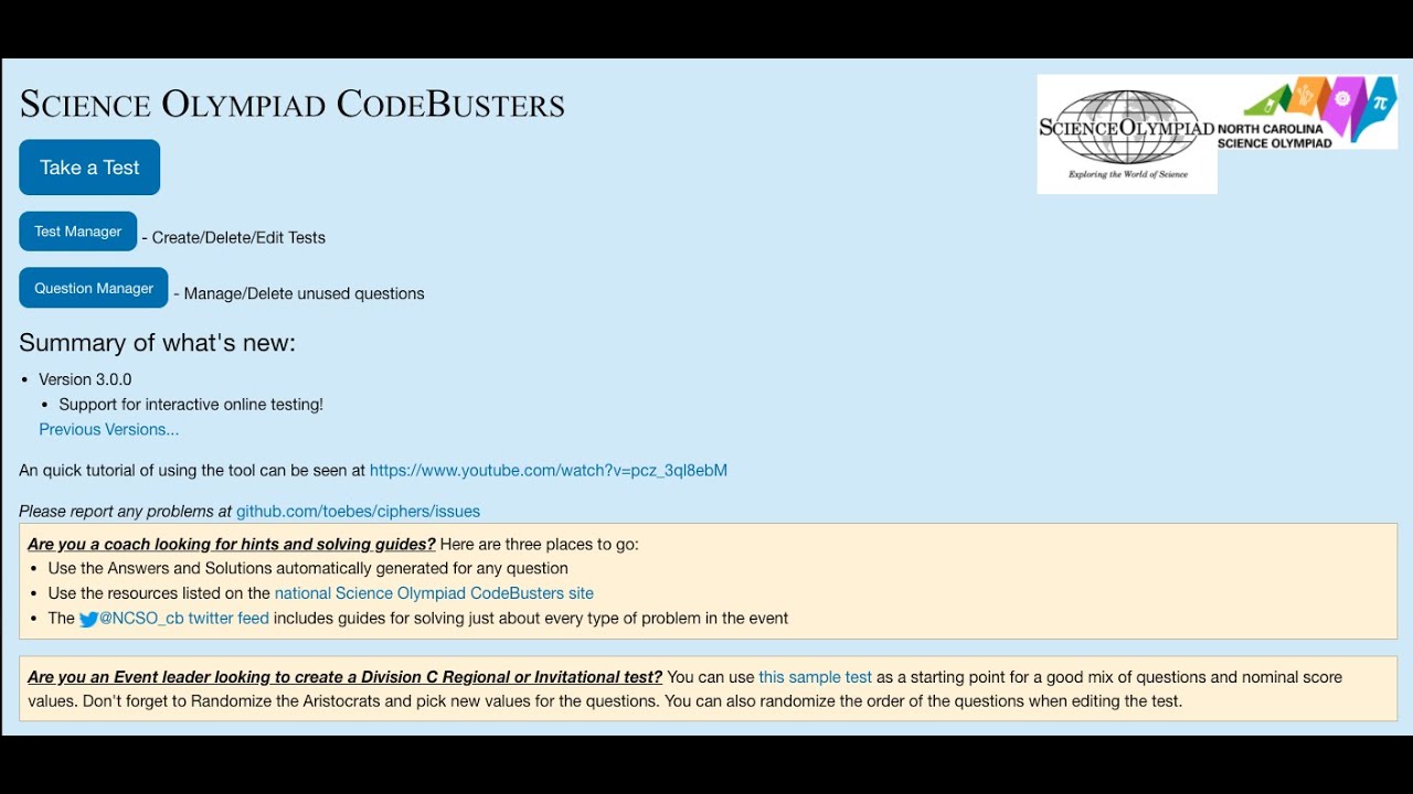 Interactive Codebusters Test Explanation