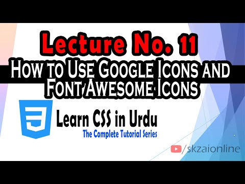 11 How to Use Google Icons and Font Awesome Icons in CSS | Learn CSS | Web Designing | SK Zai