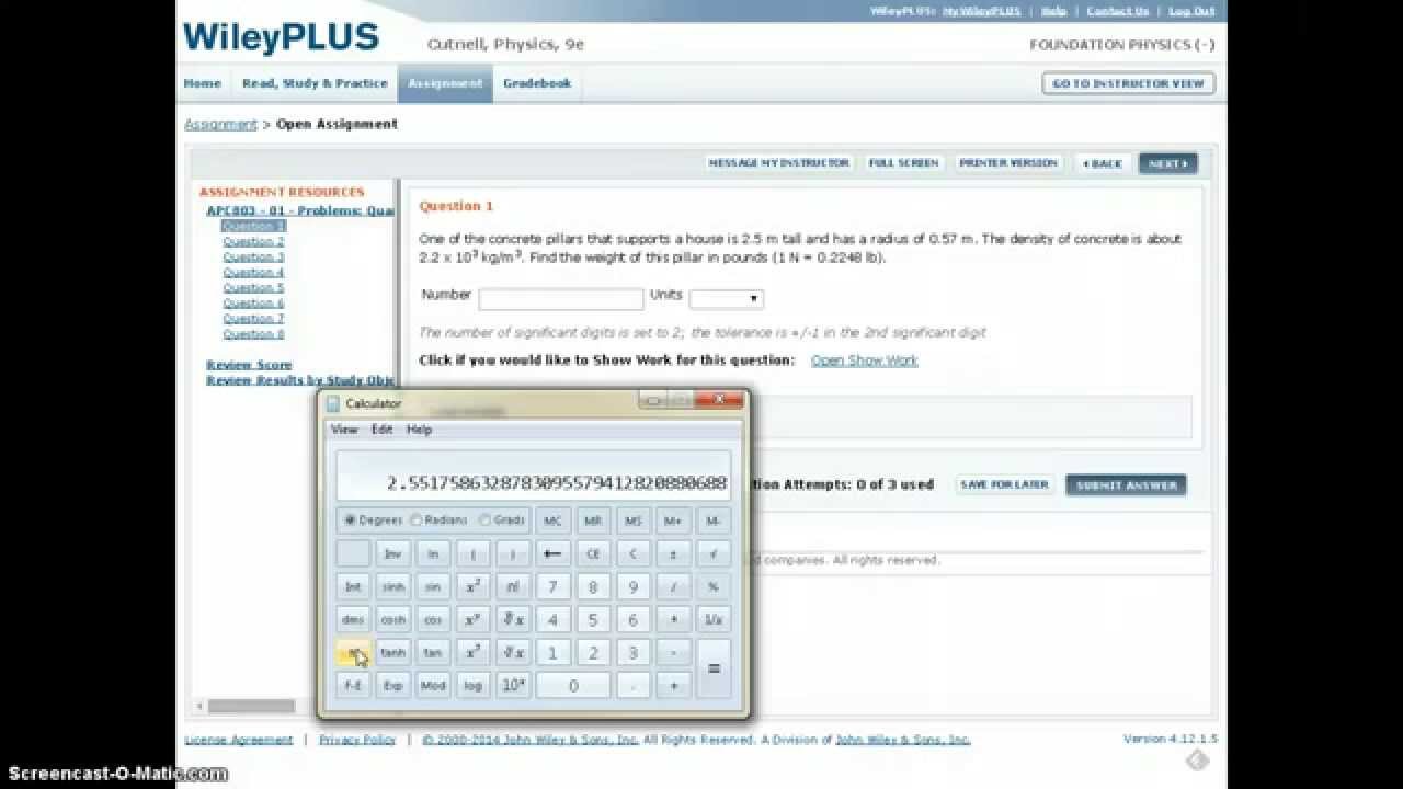 WileyPlus First Assignment