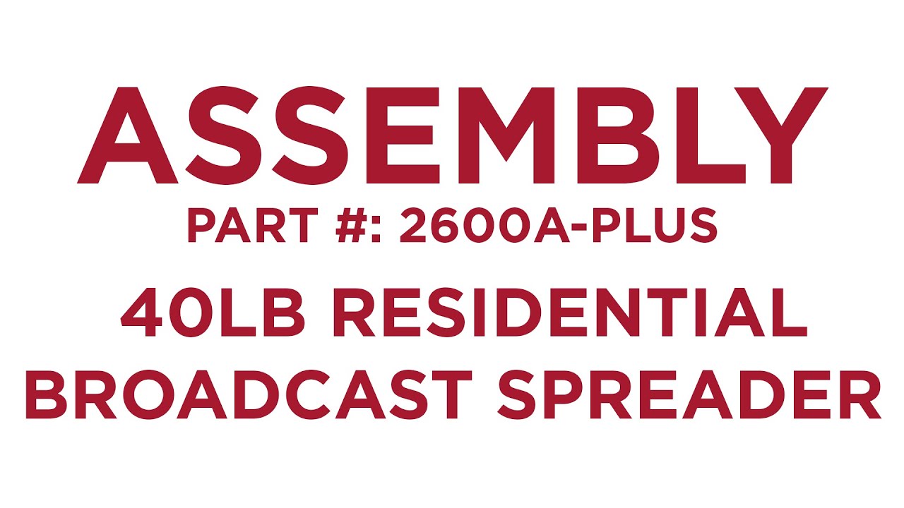 EarthWay 2600A-Plus 40LB Residential Broadcast Spreader Assembly