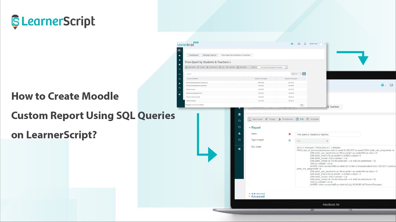 How to Create Moodle Custom Report Using SQL Queries on LearnerScript? | Moodle Custom SQL Reports