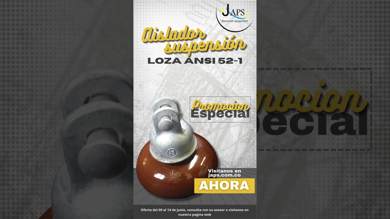 🔧 Aislador Suspensión Loza ANSI 52-1 15kV | Seguridad y Resistencia para tus Proyectos Eléctricos ⚡️
